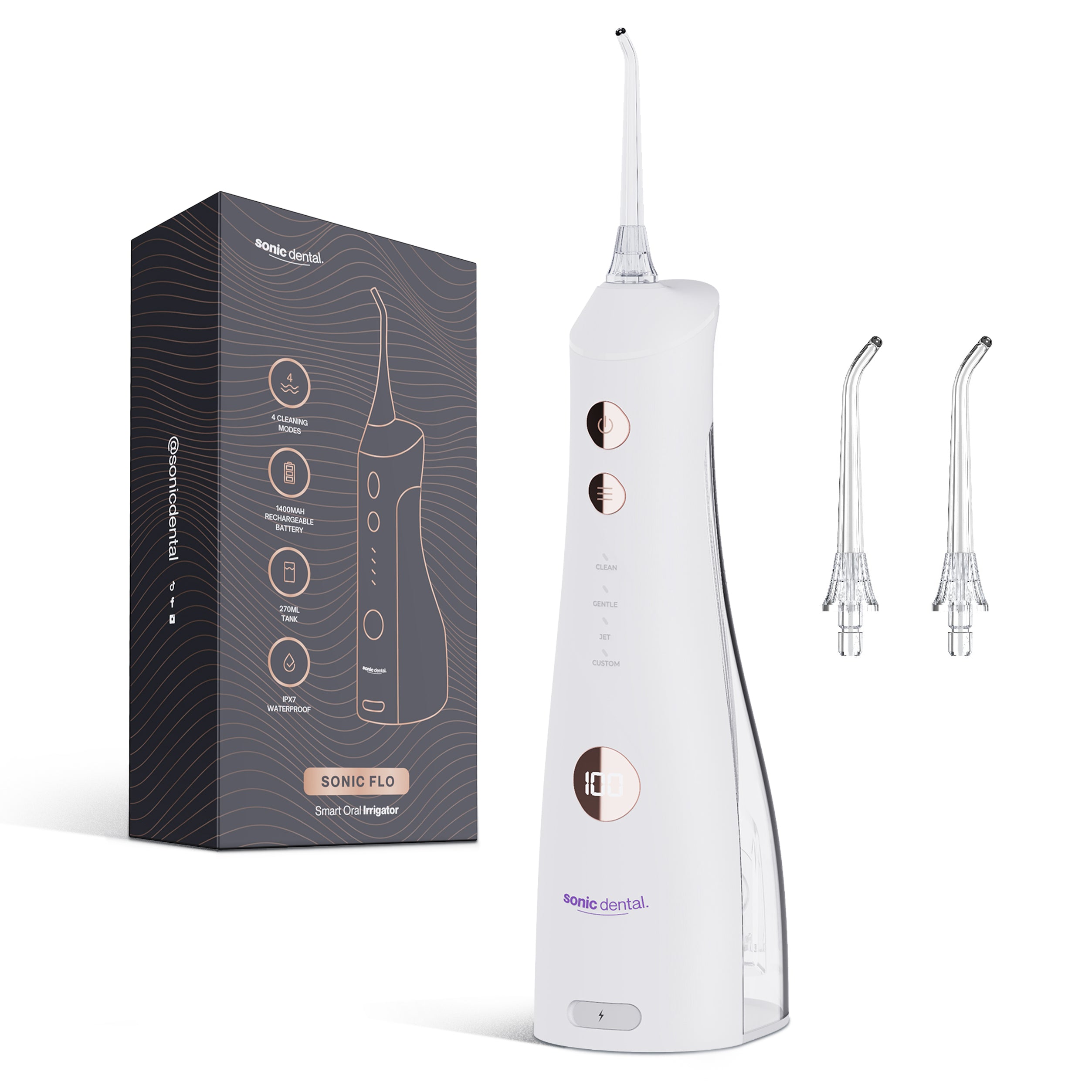 Sonic Flo - Cordless Water Flosser for Deep Interdental Cleaning ...